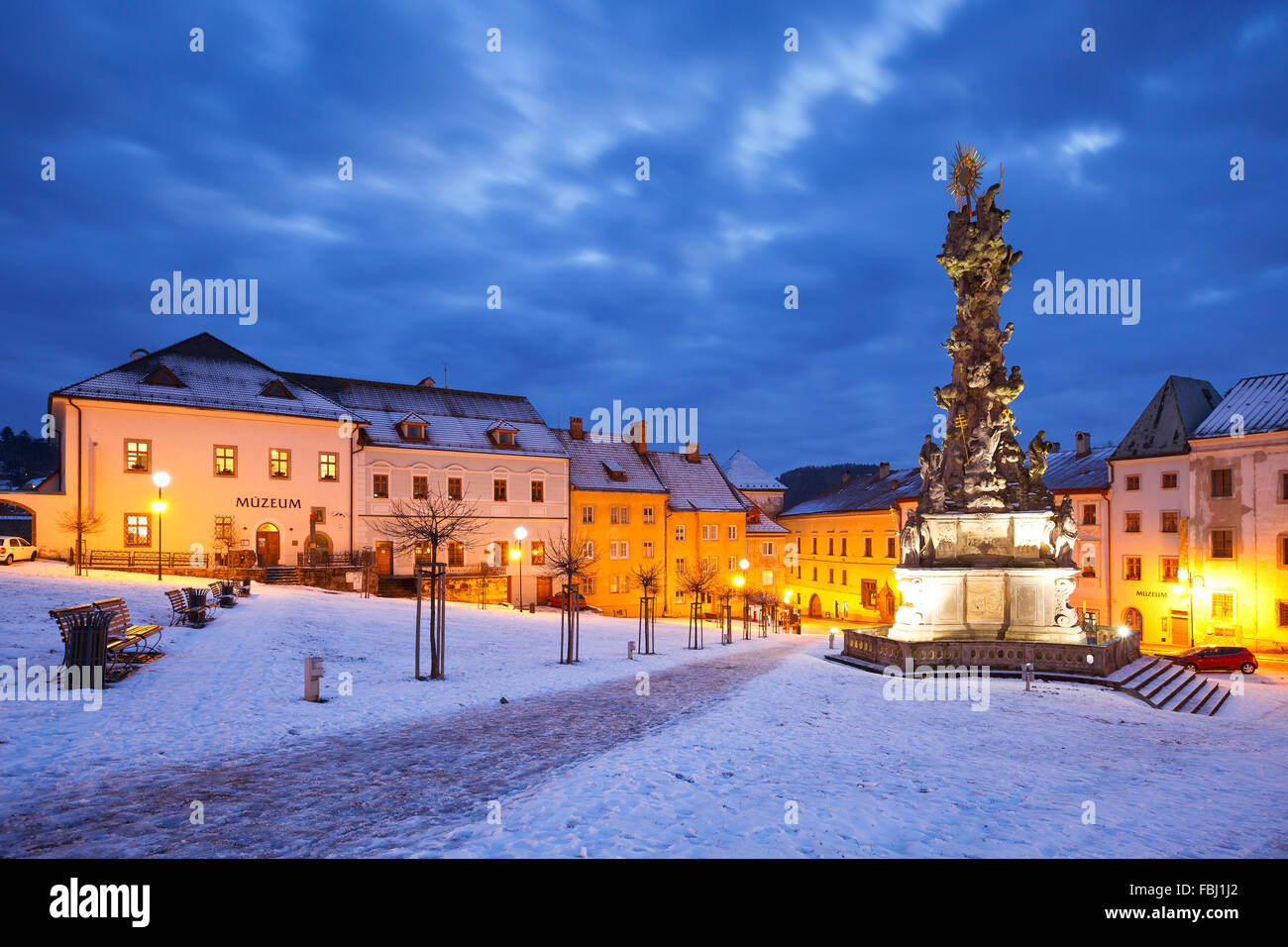 Historic medieval mining town of Kremnica in central Slovakia Stock ...