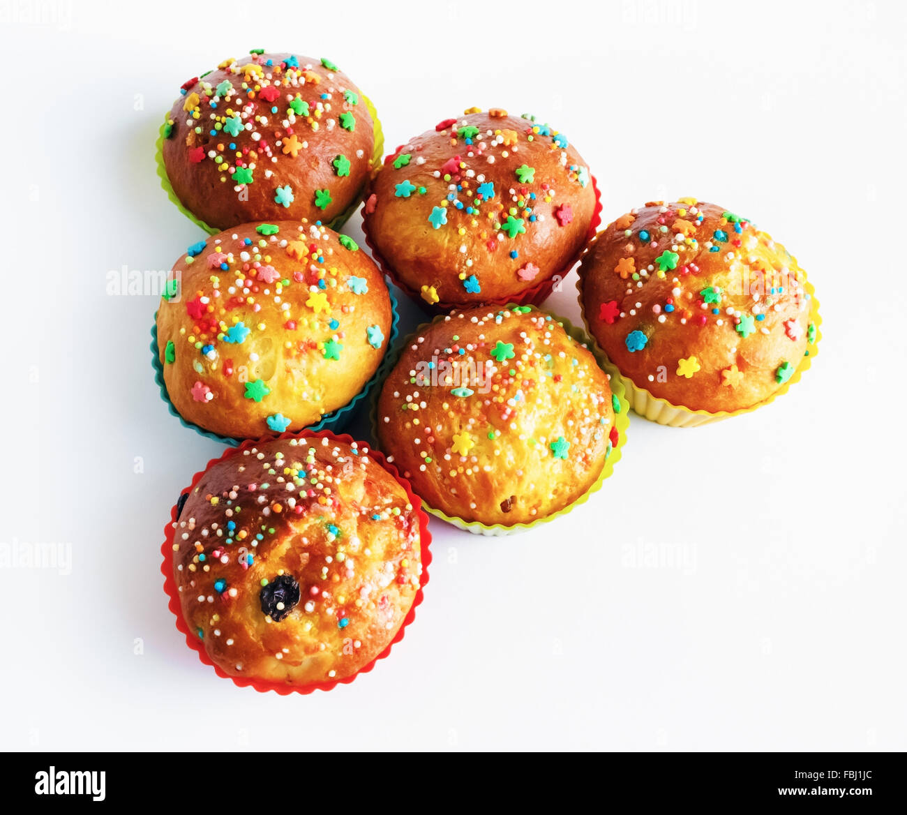 Appetizing delicious sweet homemade muffins. Top view Stock Photo - Alamy