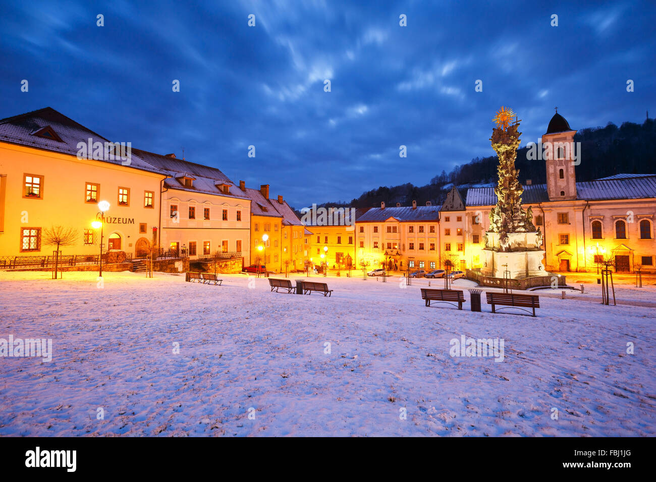 Historic medieval mining town of Kremnica in central Slovakia Stock ...