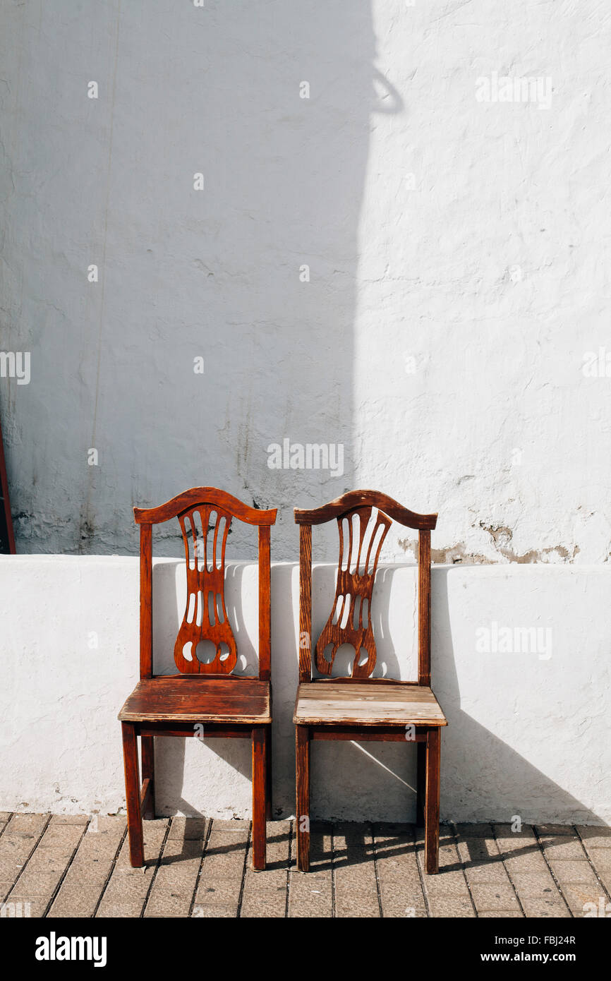 two chairs on the road Stock Photo - Alamy