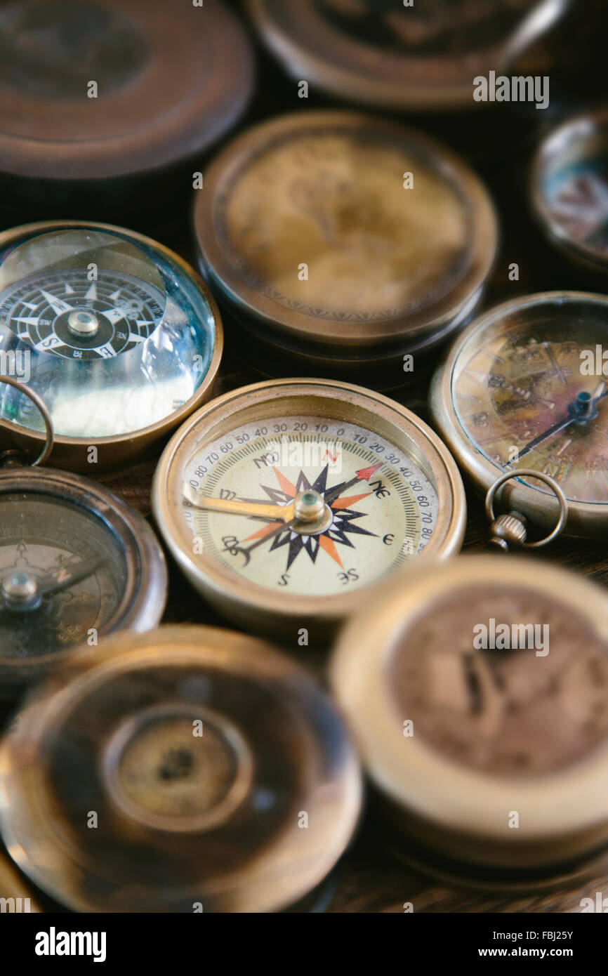 Retro compass hi-res stock photography and images - Alamy