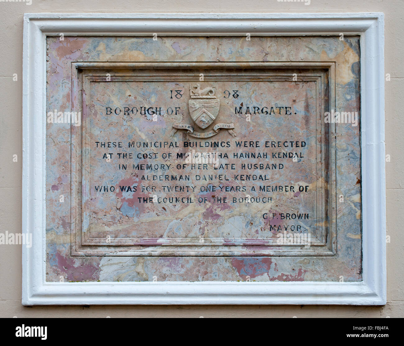 Memorial plaque to Martha Kendal and Daniel Kendal on the Municipal ...