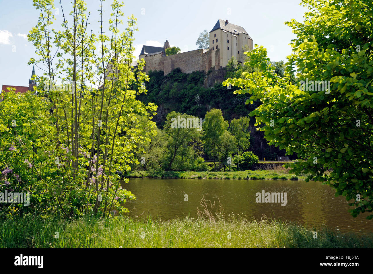 Mildenstein Castle, porphyr rock, Freiberger Mulde, Leisnig, originally ...