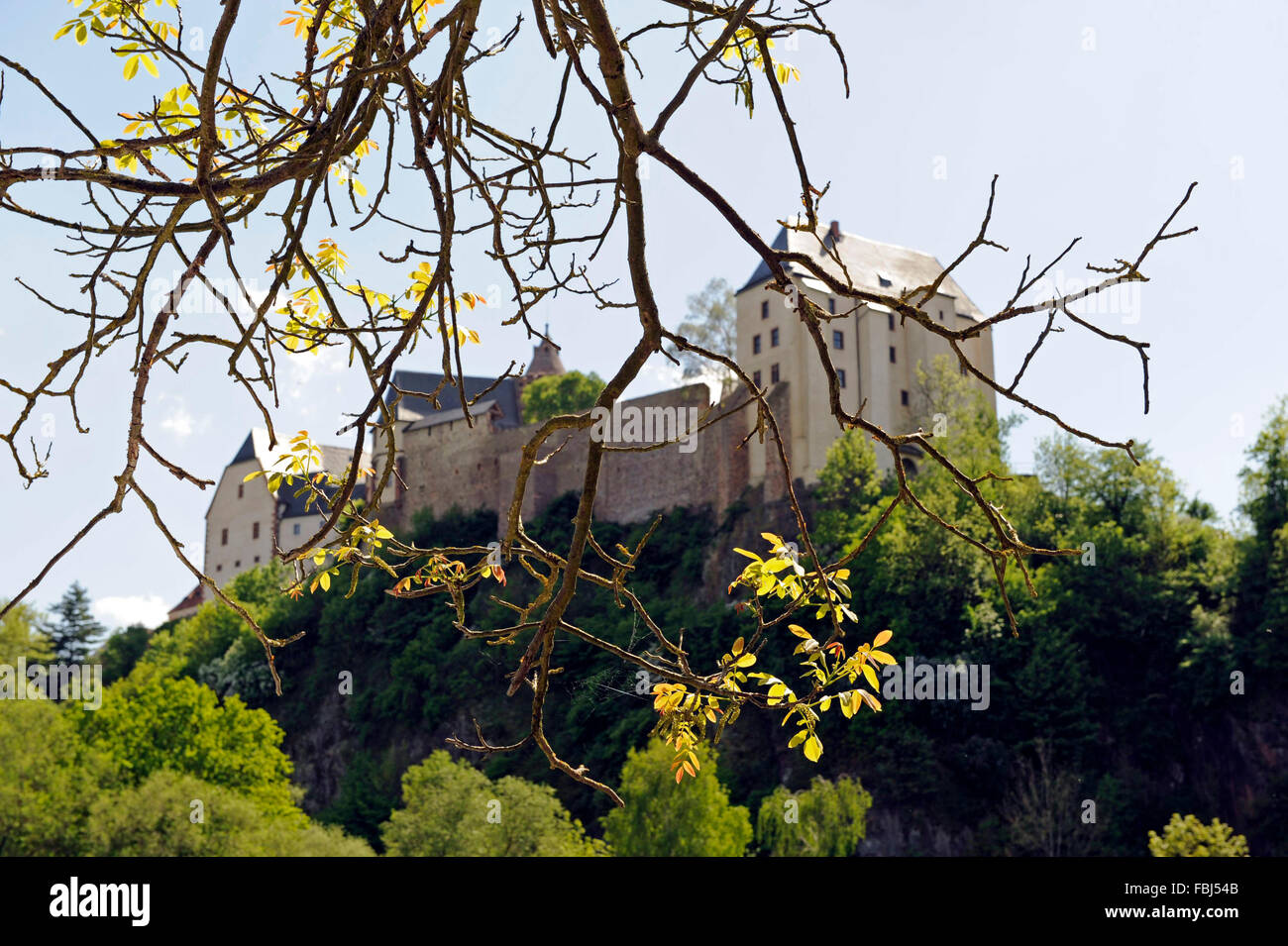 Mildenstein Castle, porphyr rock, Freiberger Mulde, Leisnig, originally ...