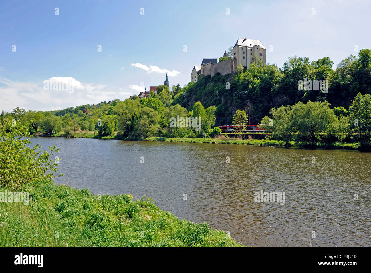 Mildenstein Castle, porphyr rock, Freiberger Mulde, Leisnig, originally ...