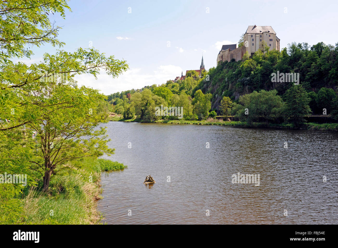 Mildenstein Castle, porphyr rock, Freiberger Mulde, Leisnig, originally ...