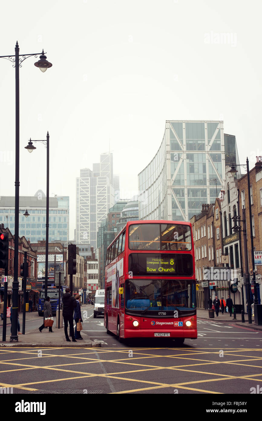 Street, town, bus, junction Stock Photo - Alamy