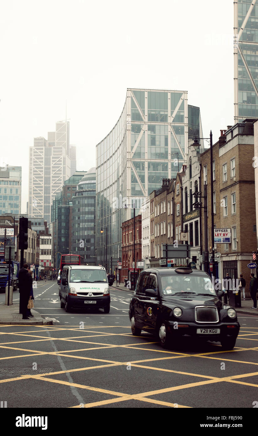 Street, town, taxi, junction Stock Photo - Alamy