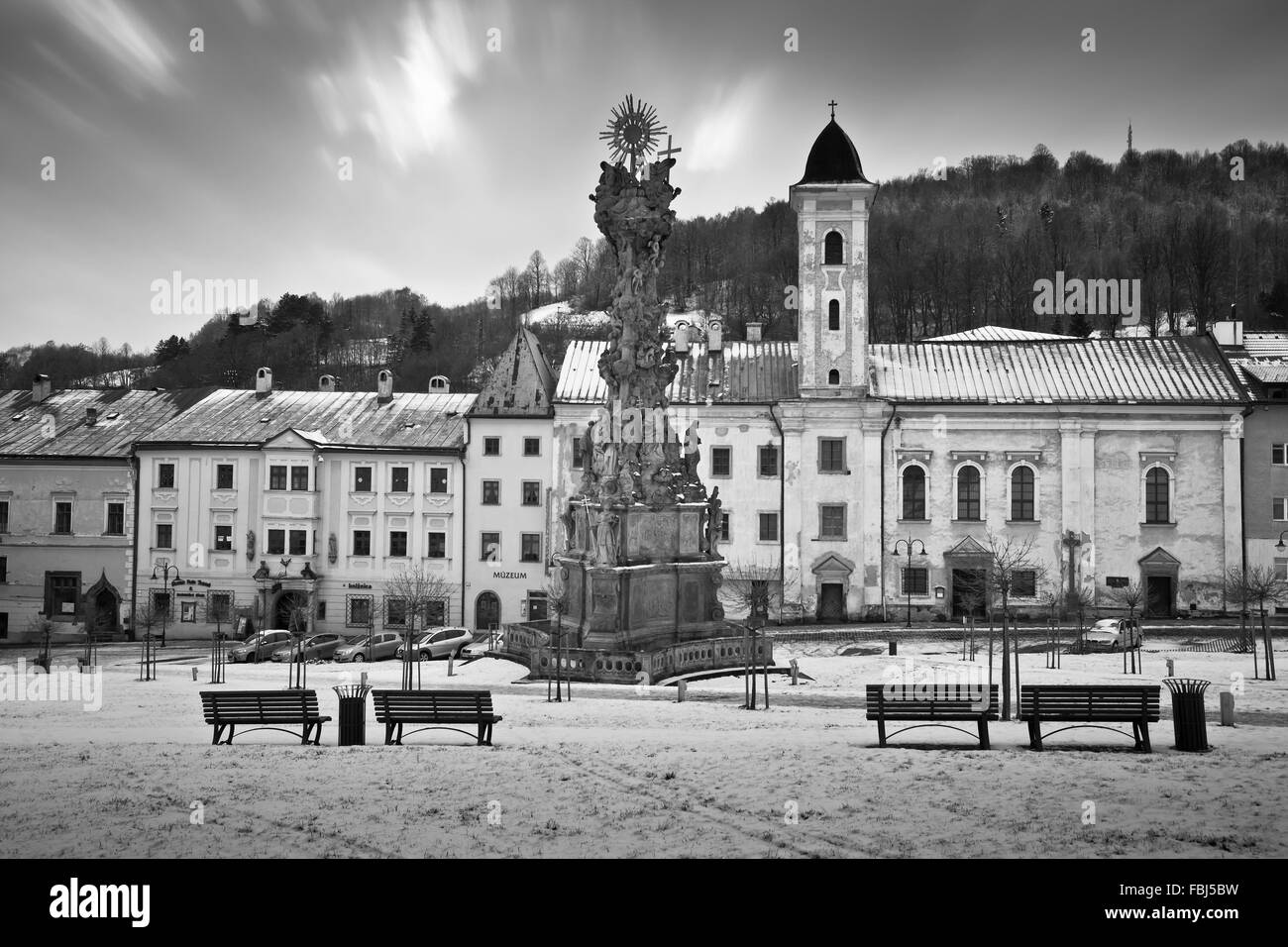 Historic medieval mining town of Kremnica in central Slovakia Stock ...