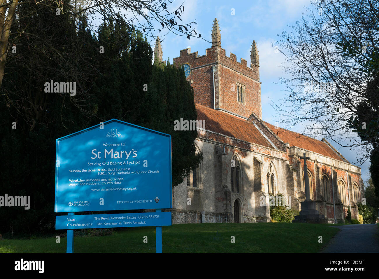St Mary's Parish Church, Old Basing, Hampshire, England, UK Stock Photo ...