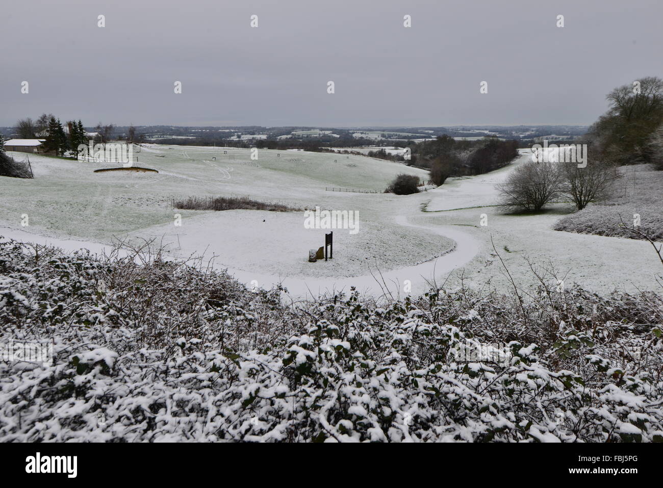 Surrey downs in winter Stock Photo - Alamy