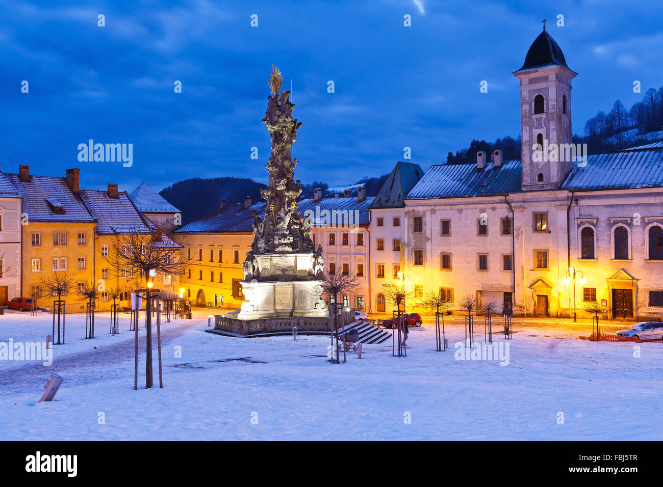 Historic medieval mining town of Kremnica in central Slovakia Stock ...