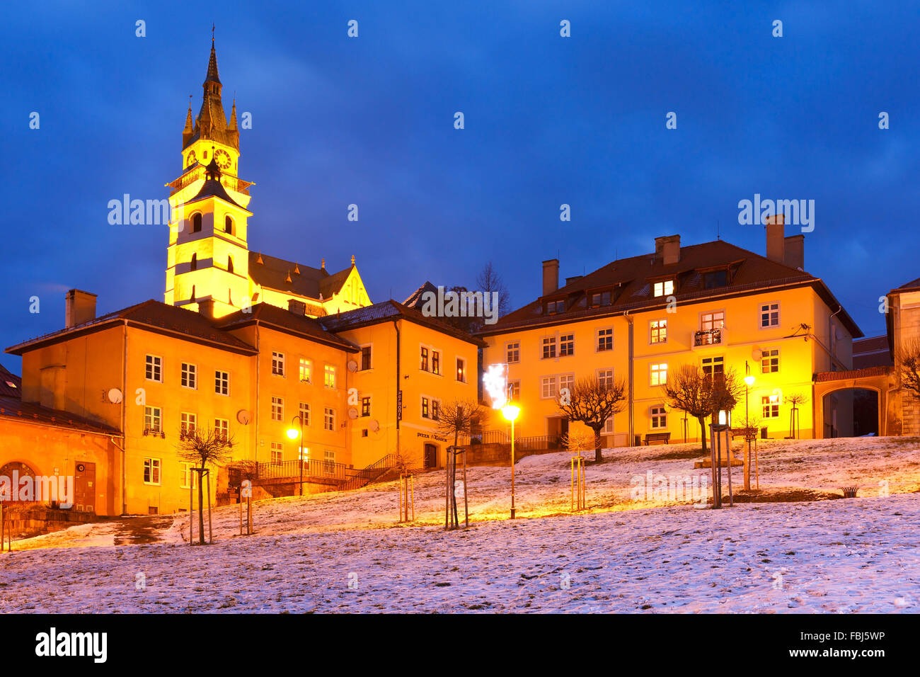 Historic medieval mining town of Kremnica in central Slovakia Stock ...