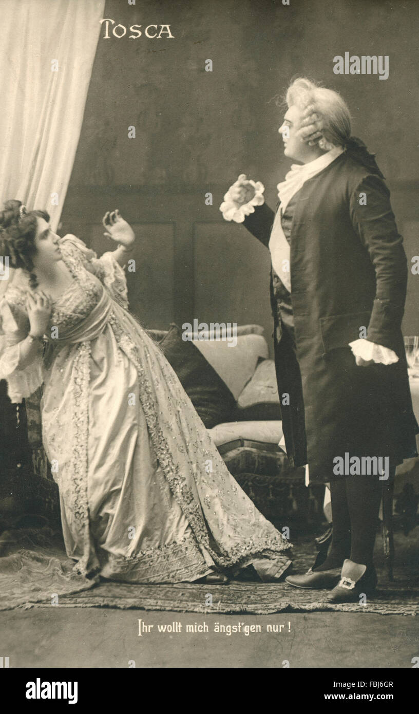 Postcard, historical, opera scene, Tosca Stock Photo - Alamy