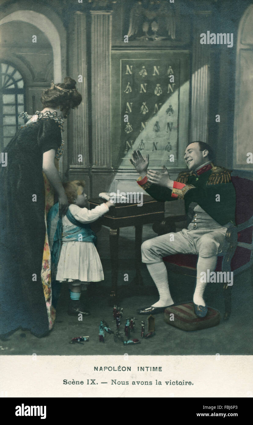 Postcard, historical, Napoleon privately Stock Photo - Alamy
