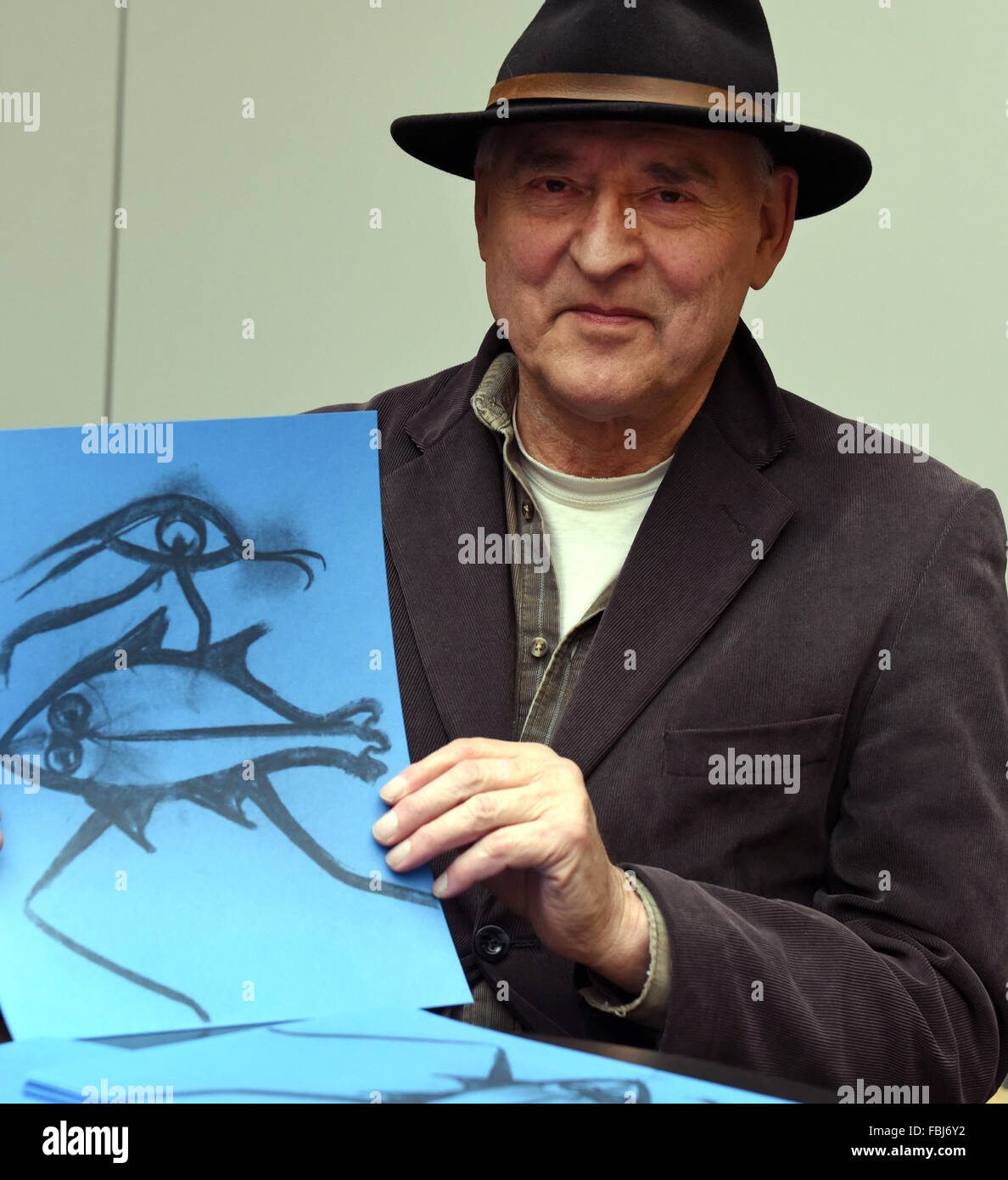 Duesseldorf, Germany. 16th Jan, 2016. The artist Harald Naegeli who ...