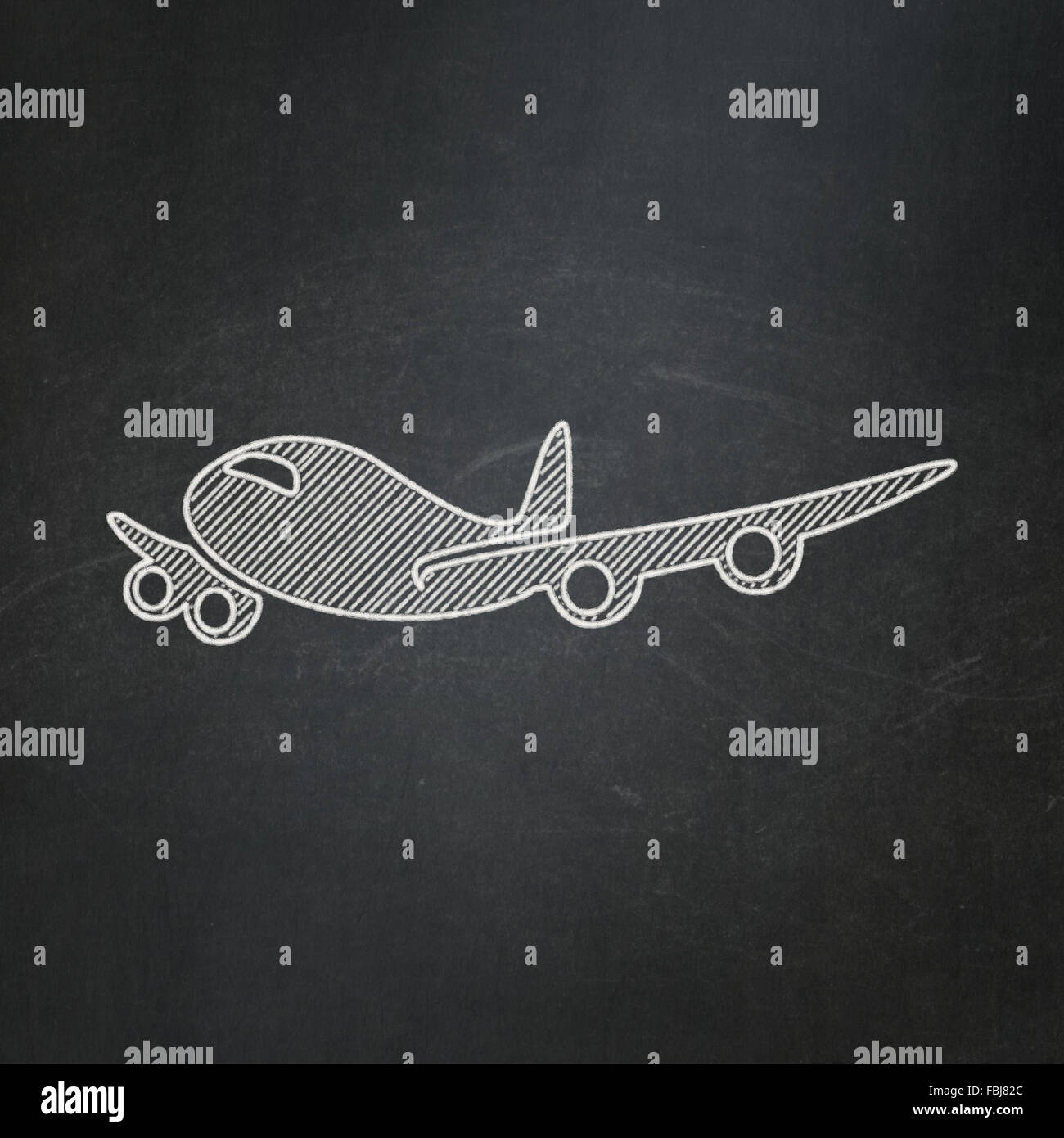 Tourism concept: Airplane on chalkboard background Stock Photo - Alamy