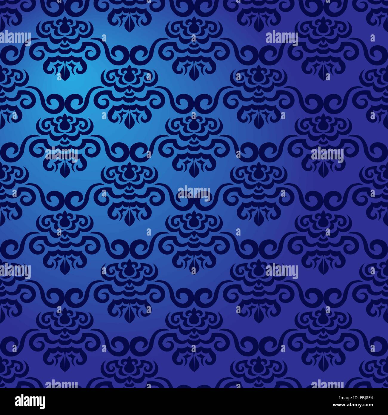 Blue damask pattern Stock Vector Image & Art - Alamy