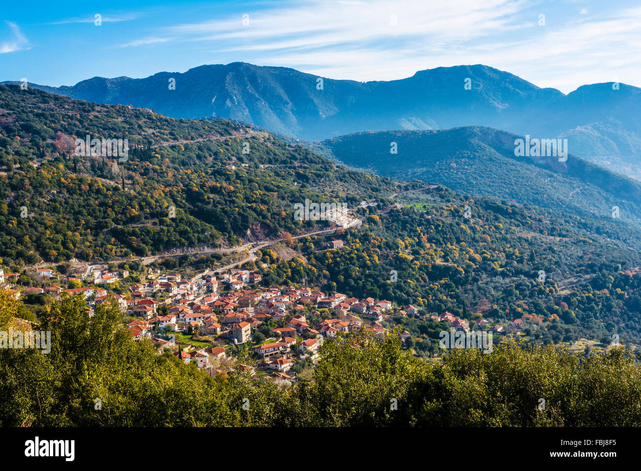 Picturesque mountain traditional village in Arcadia, Greece Stock Photo ...