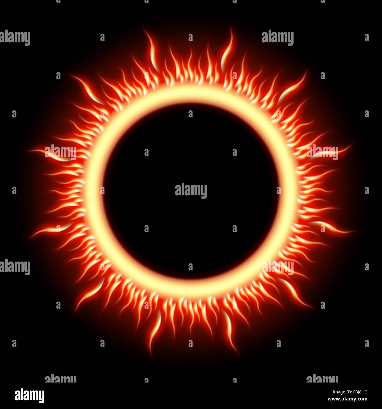 Abstract burning star circle view Stock Photo - Alamy