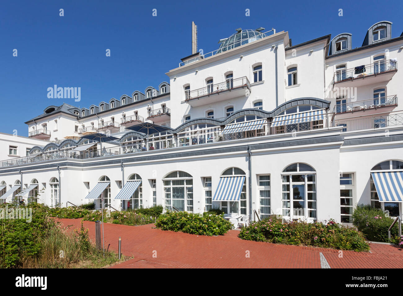Beach hotel Kurhaus Juist, detail, island Juist, East Frisian island ...