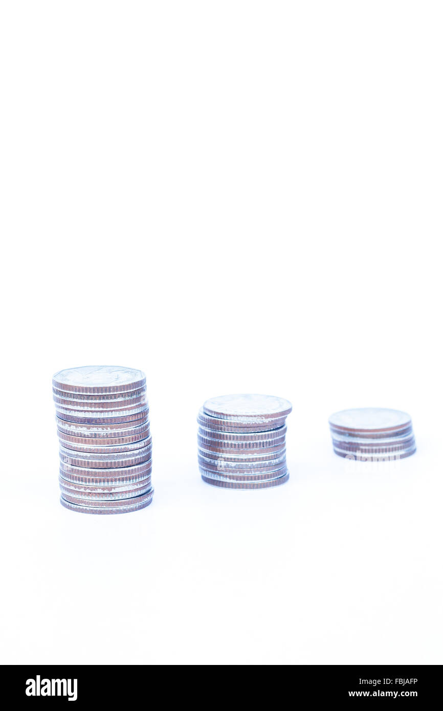 Coins isolated on white background, stock photo Stock Photo - Alamy