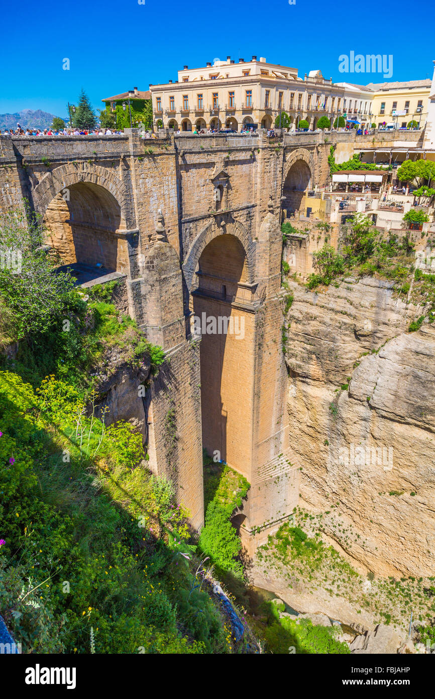 Bridge of Ronda, one of the most famous white villages of Malaga ...