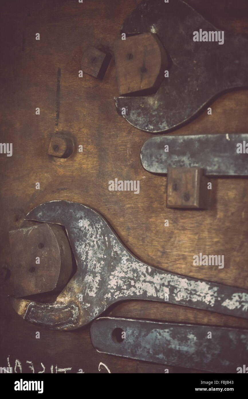 Color image of some very big wrenches Stock Photo - Alamy