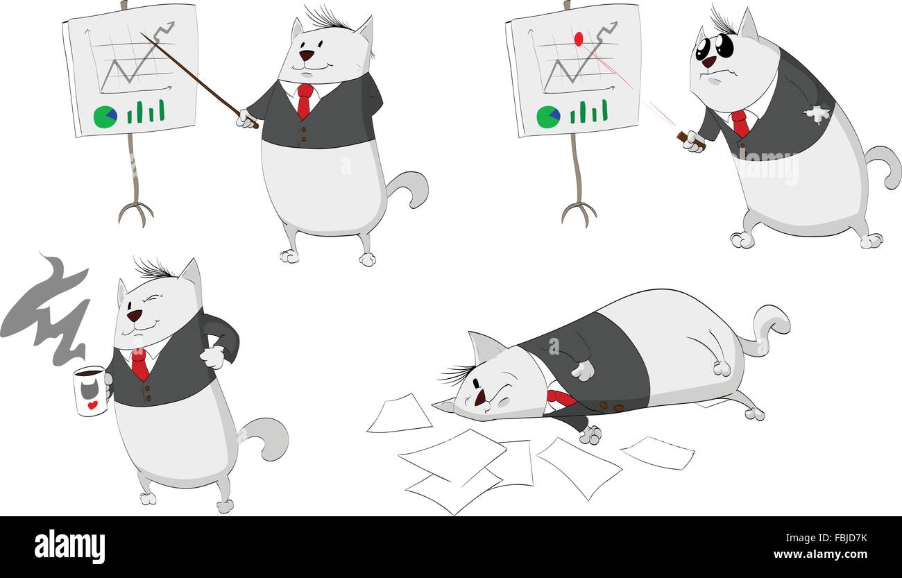 Collection of business cats illustrations Stock Vector Image & Art - Alamy