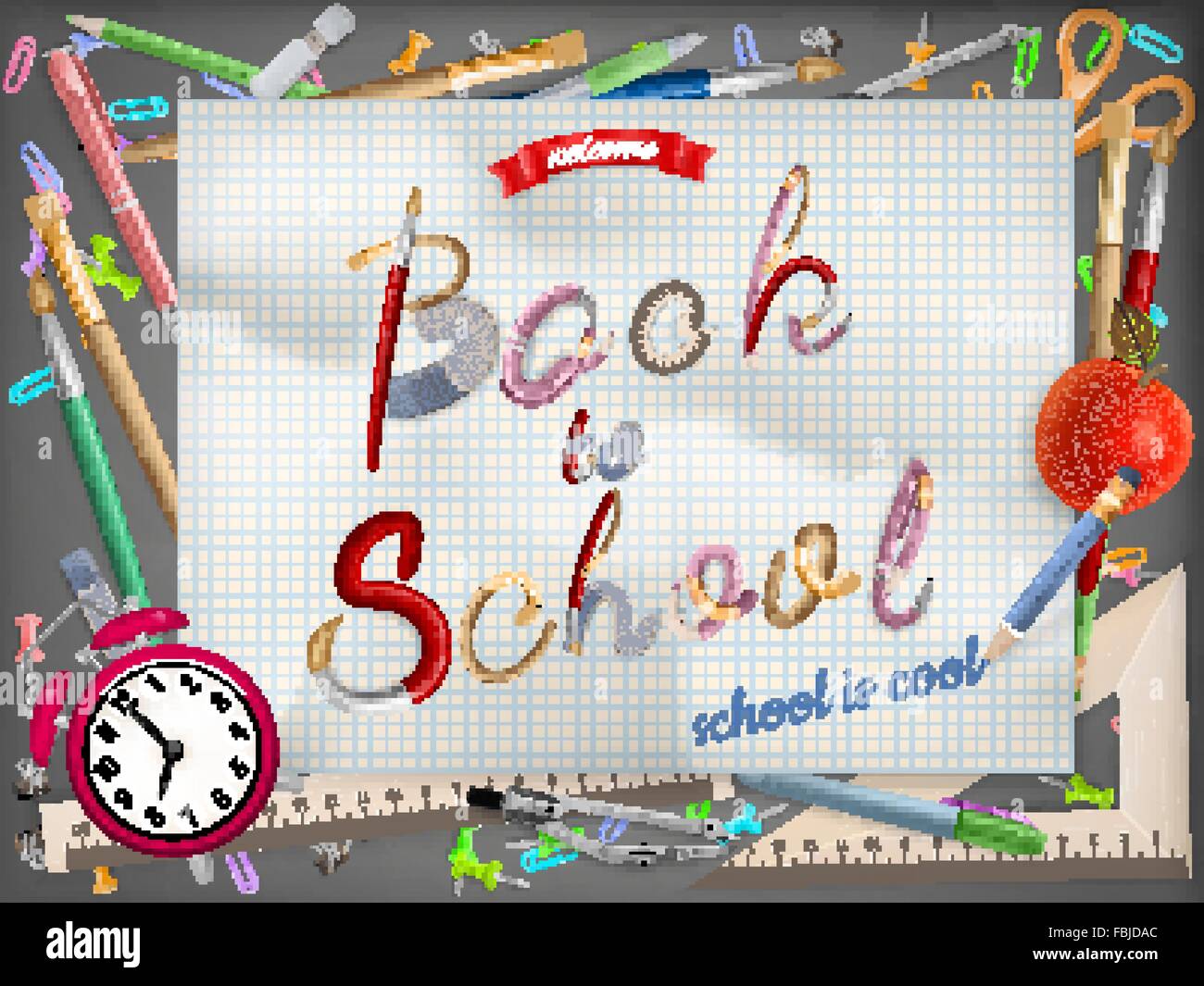 Back school stationery icon Stock Vector Images - Alamy
