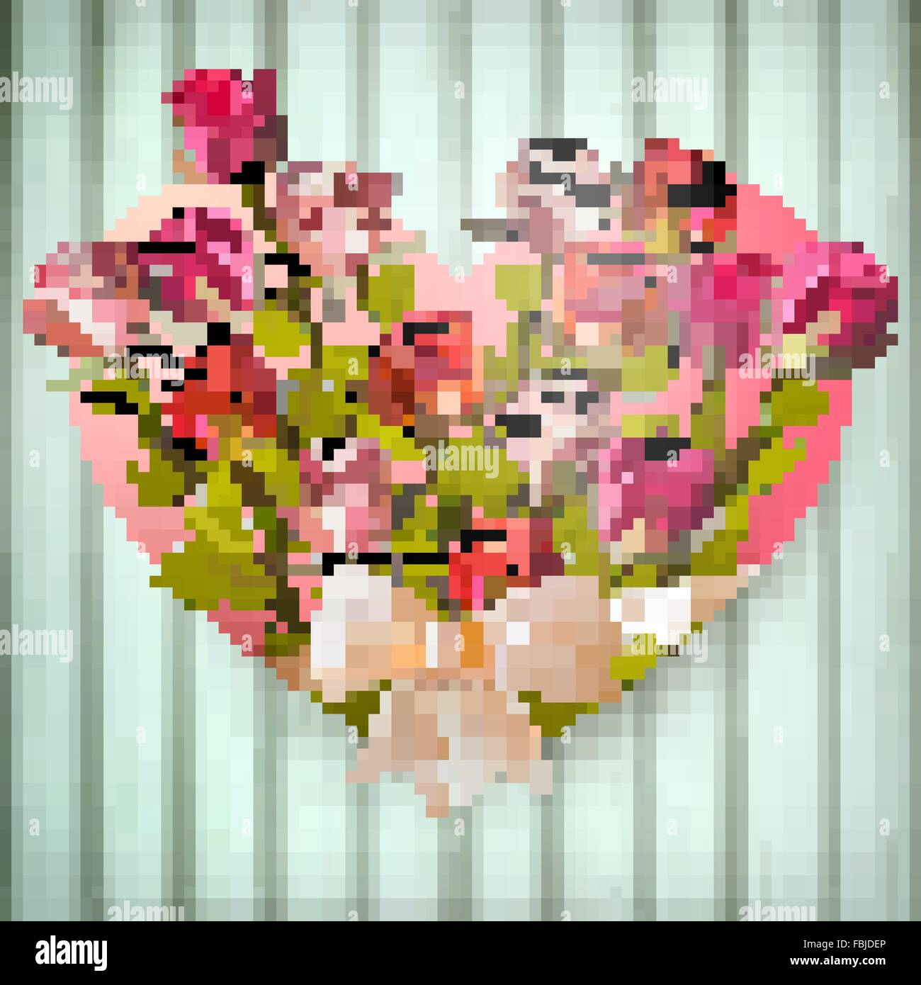 Flowers shaped heart Stock Vector Images - Alamy