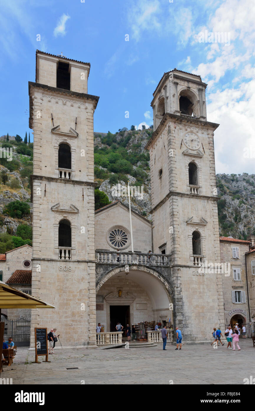 St. Triphon's Cathedral in Kotor Town, Montenegro Stock Photo - Alamy