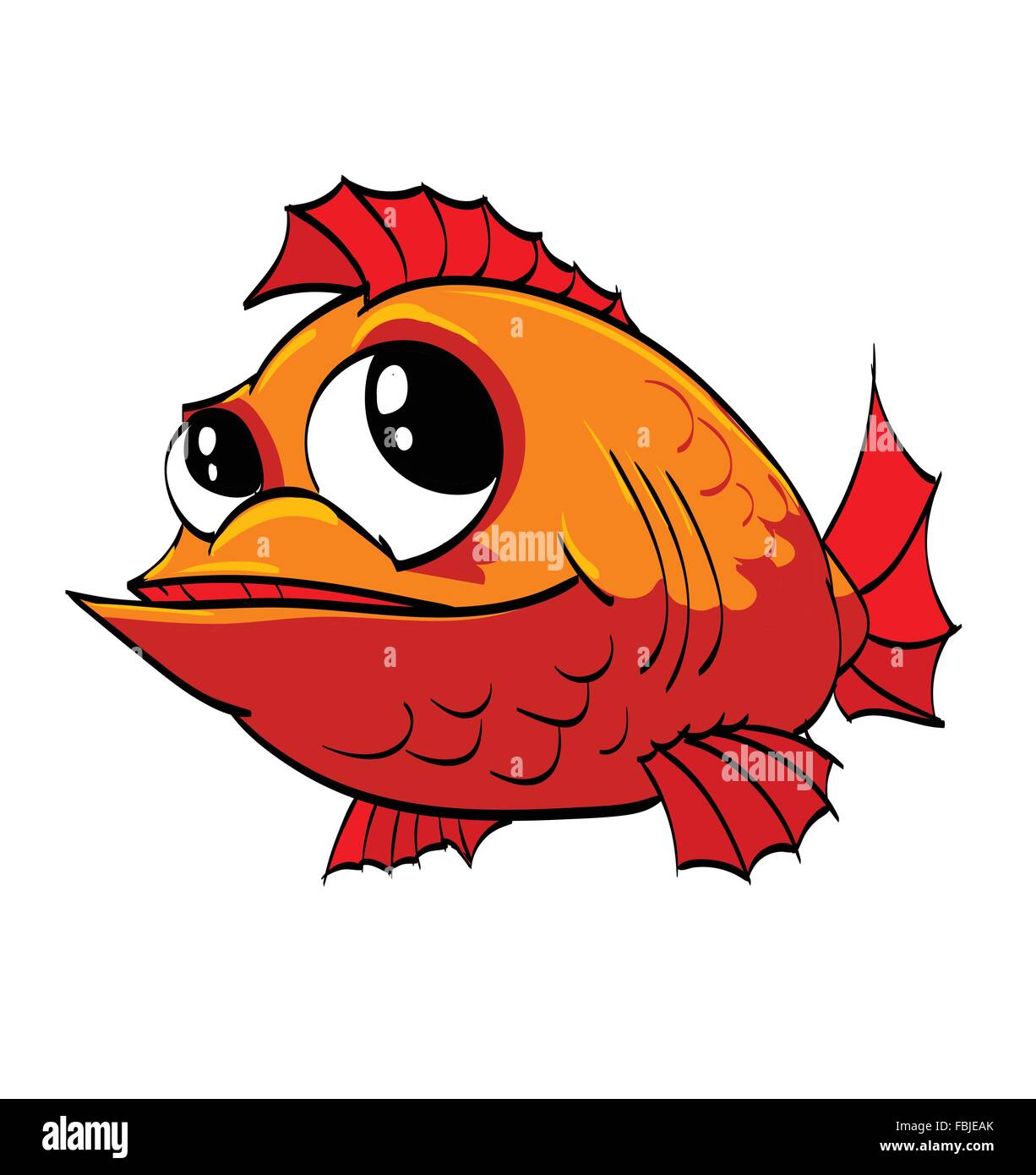 Cartoon vector illustration of a orange fish Stock Vector Image & Art ...