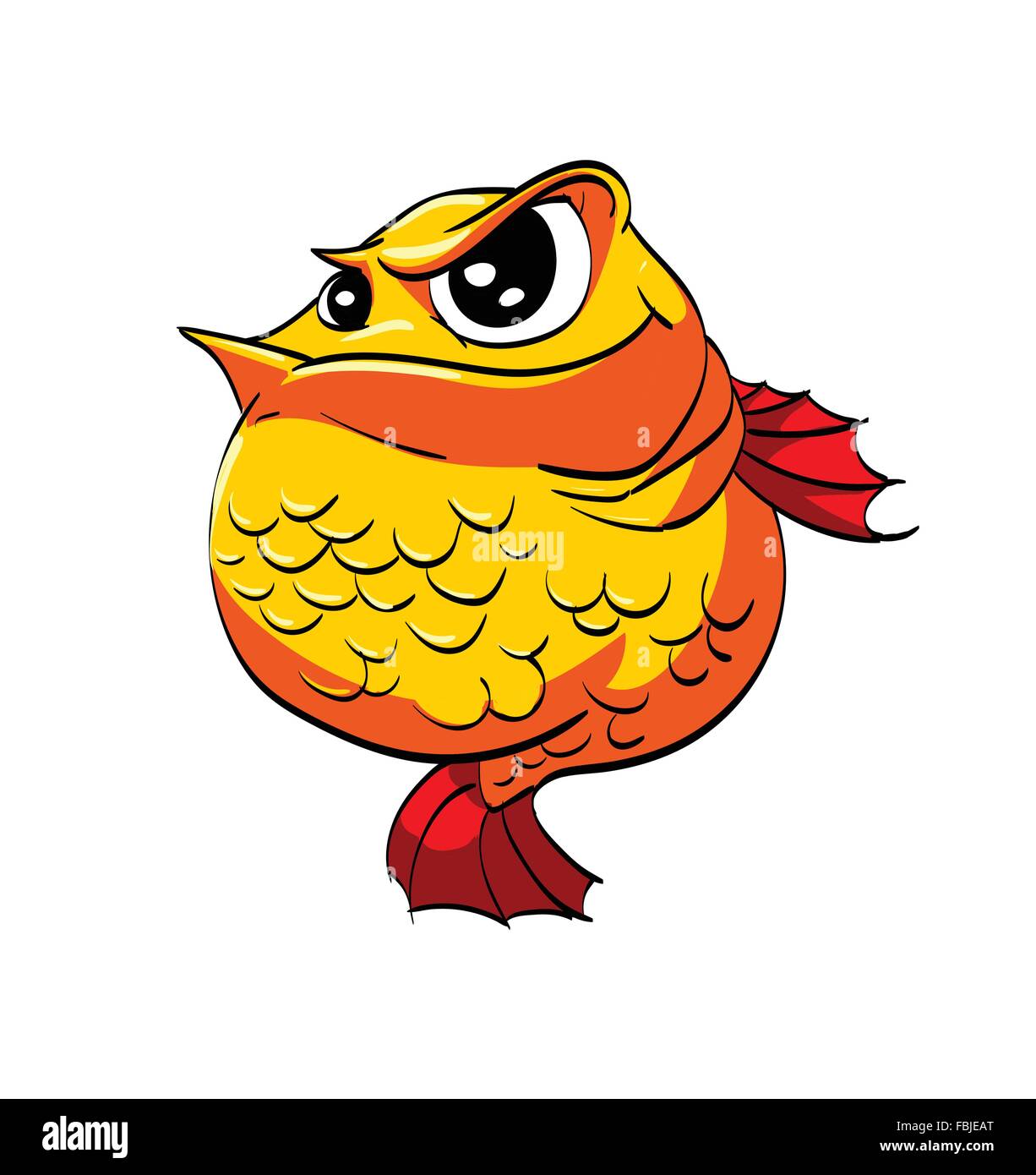 Cartoon vector illustration of a yellow fish Stock Vector Image & Art ...