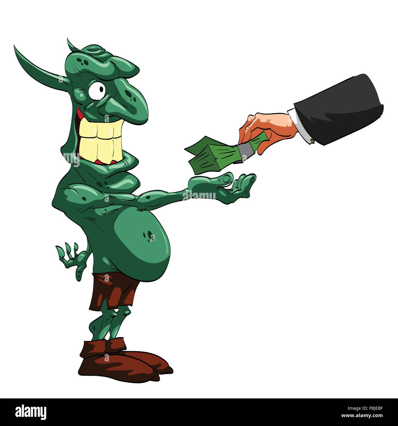 Colorful vector illustration of a green Internet troll Stock Vector ...