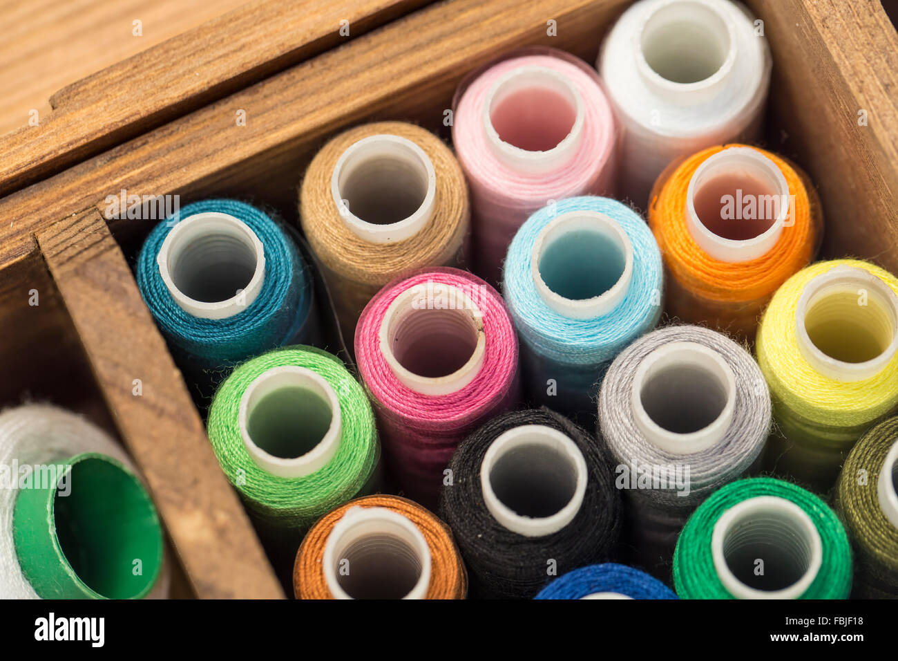 Sewing kit in white background Stock Photo - Alamy