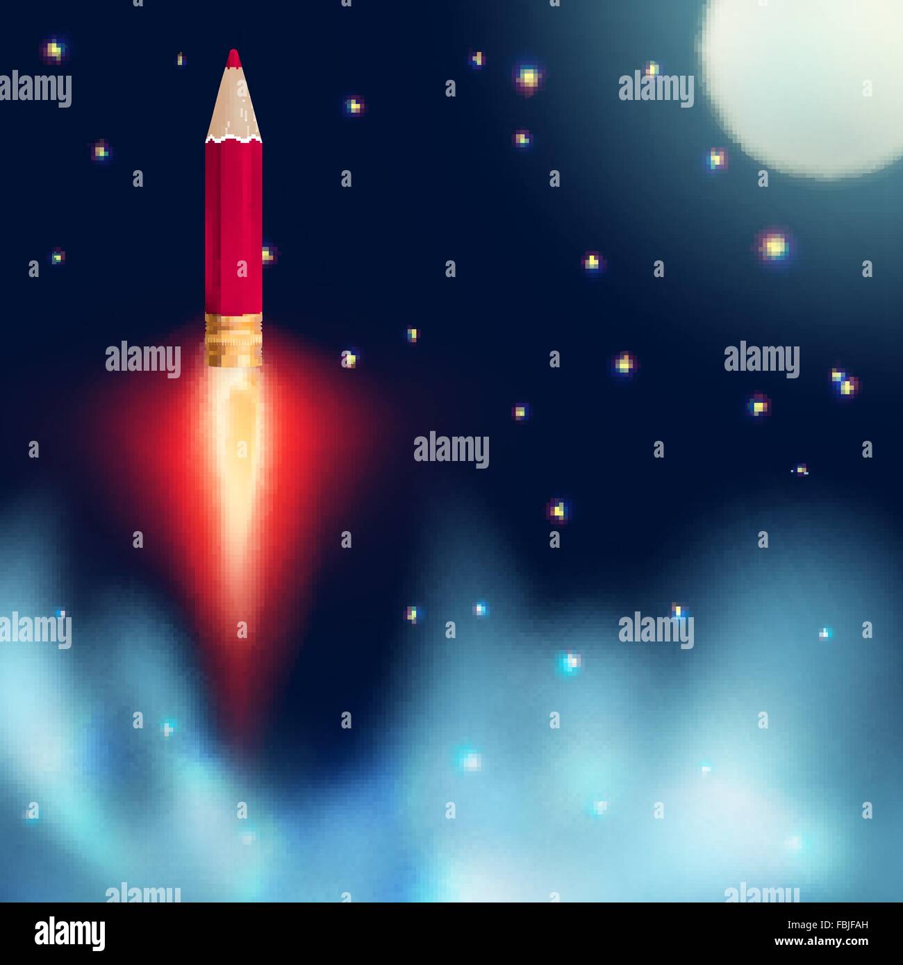 Pencil rocket Illustration. EPS 10 Stock Vector Image & Art - Alamy
