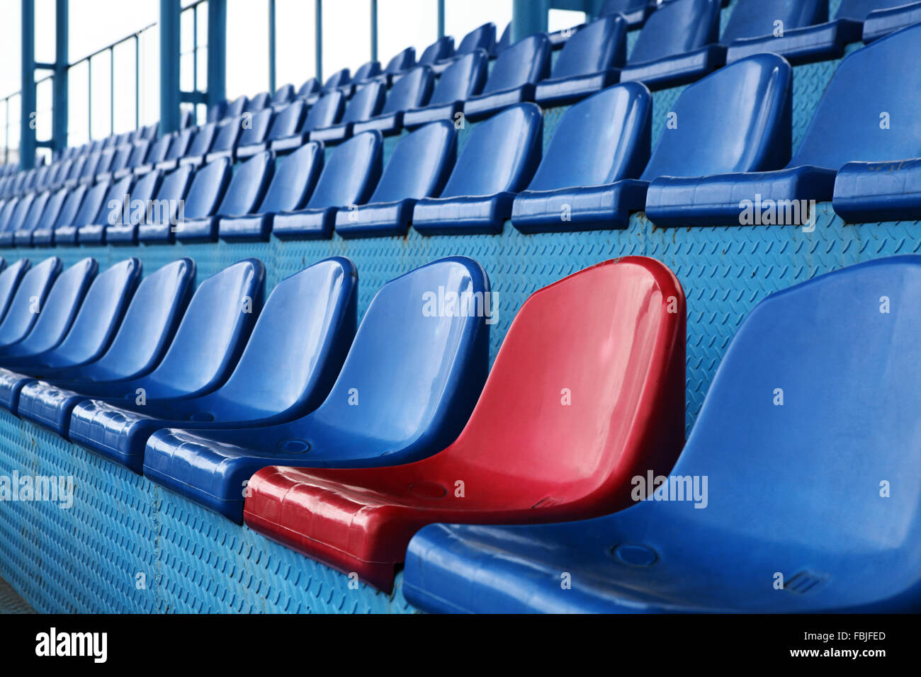Empty plastic seats at stadium, open door sports arena Stock Photo - Alamy