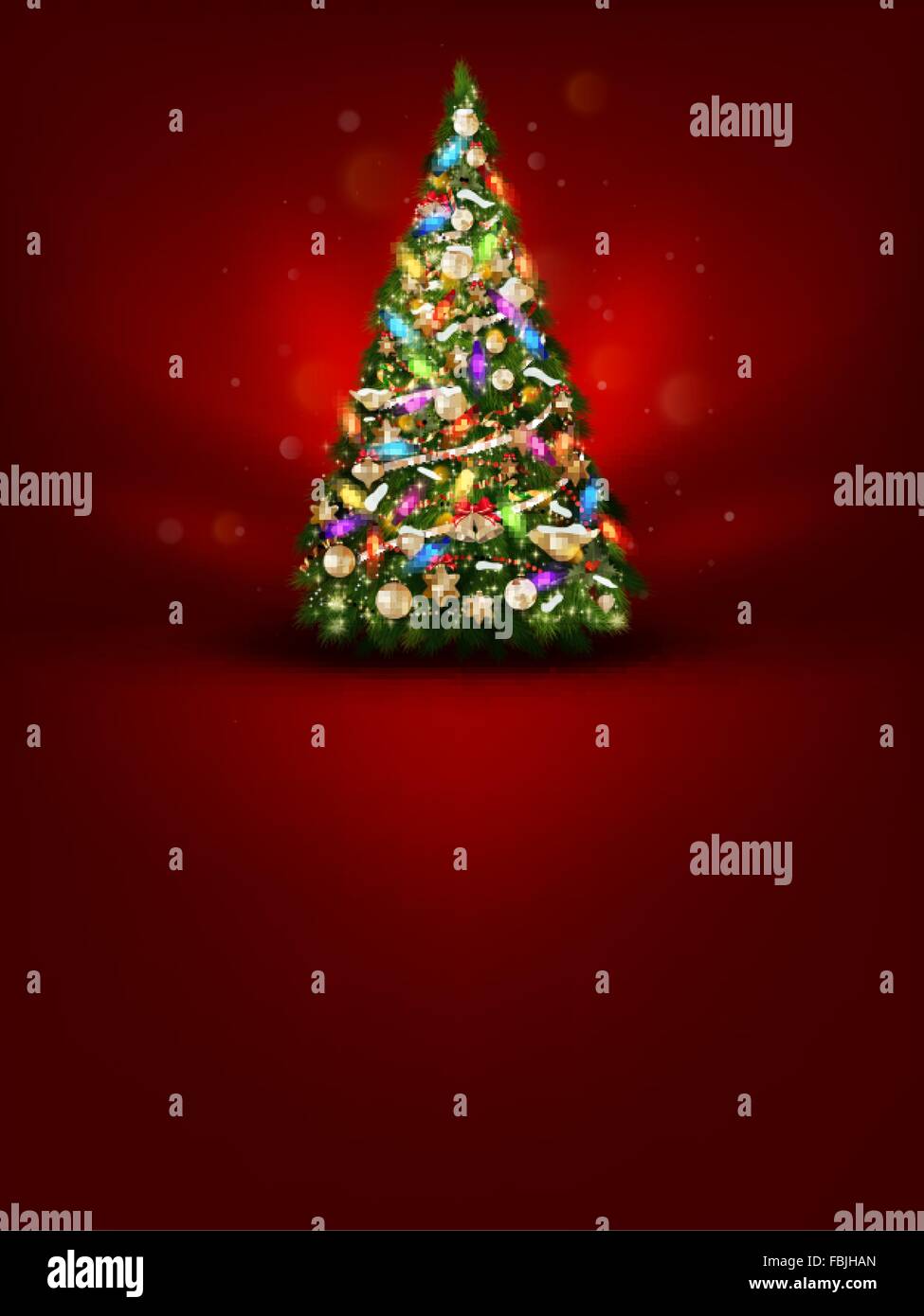 Christmas tree on red background. EPS 10 Stock Vector Image & Art - Alamy
