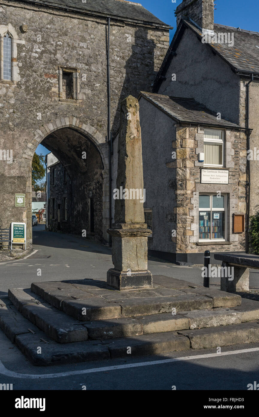 Cartmell village centre and Priory Gate Stock Photo - Alamy