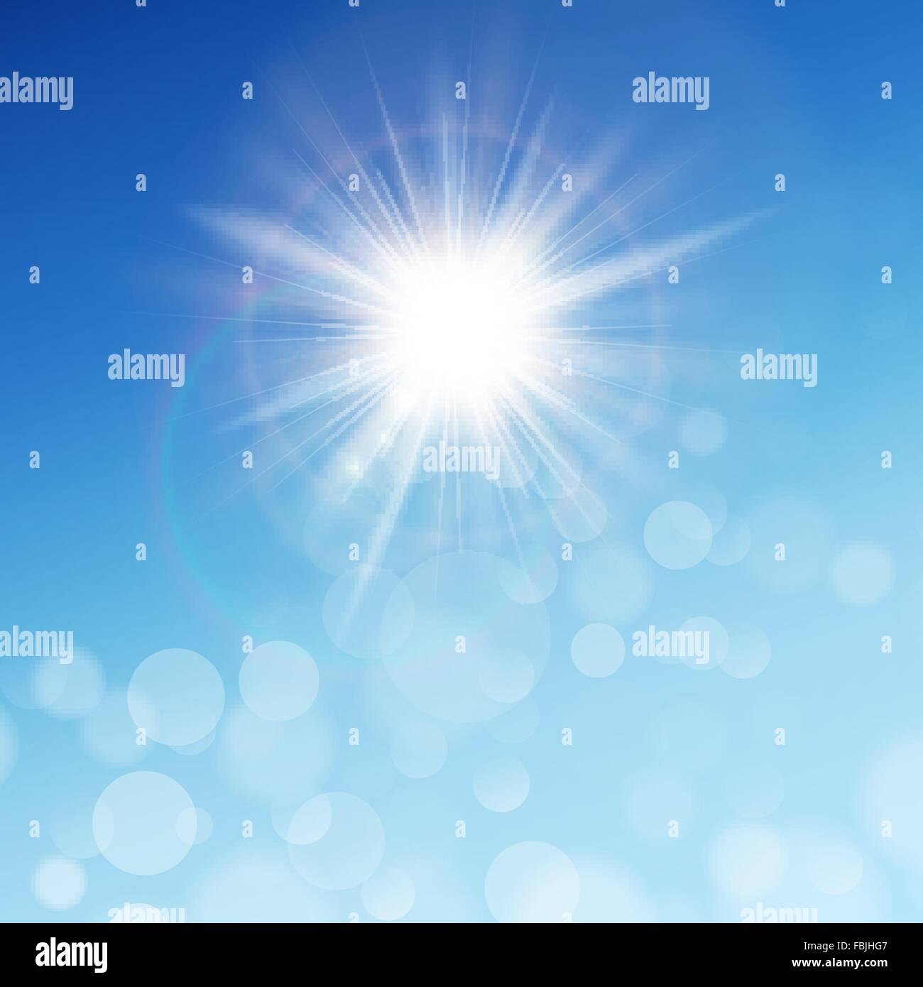 Bright sun flare in sky Stock Vector Images - Alamy