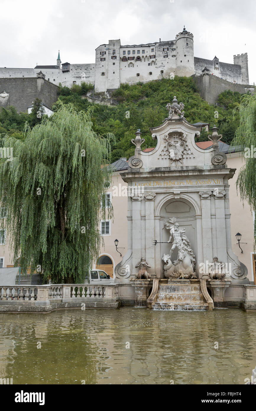 Neptune fountain hohensalzburg castle hi-res stock photography and ...