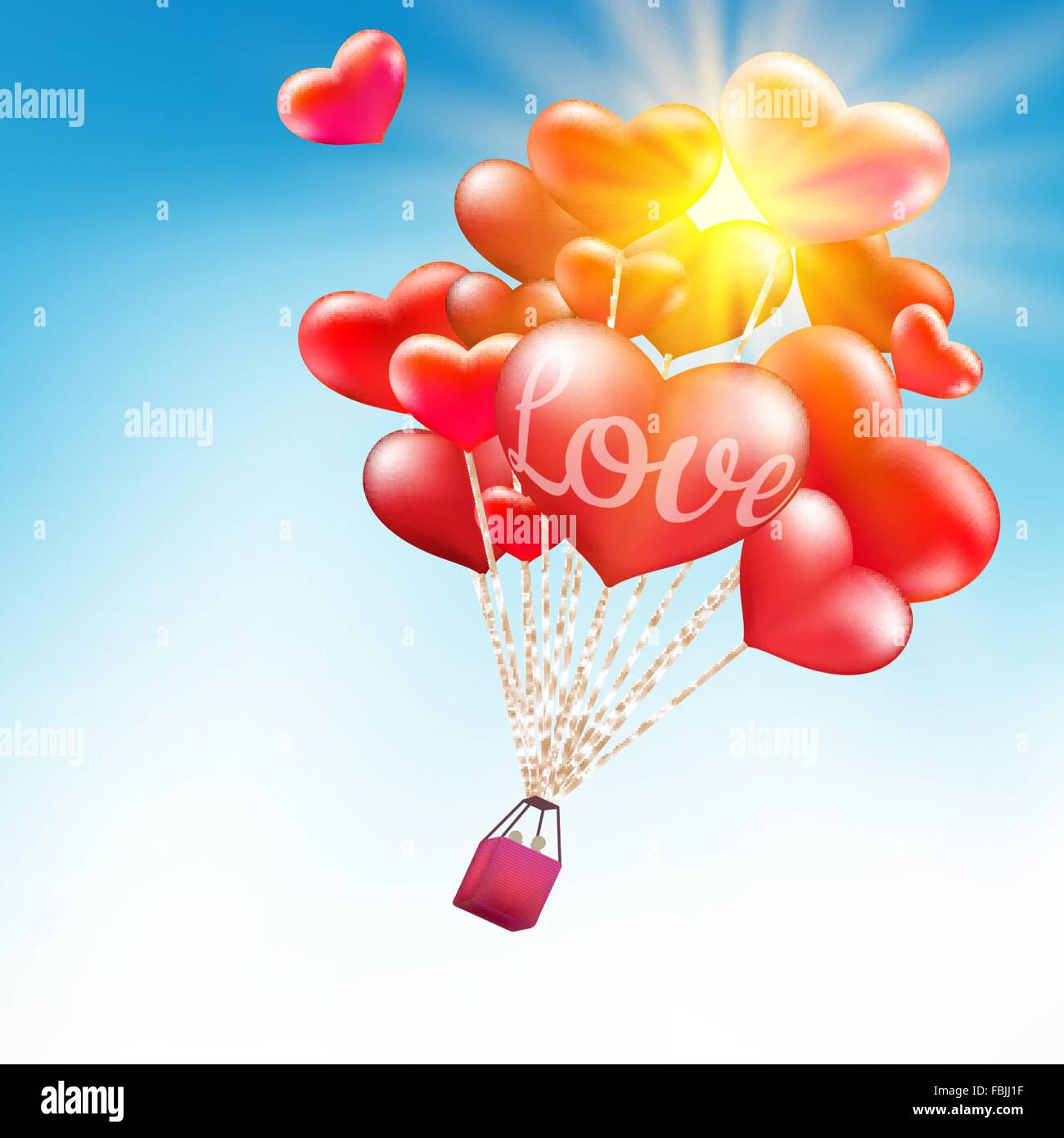 Air balloon hearts love Stock Vector Images - Alamy