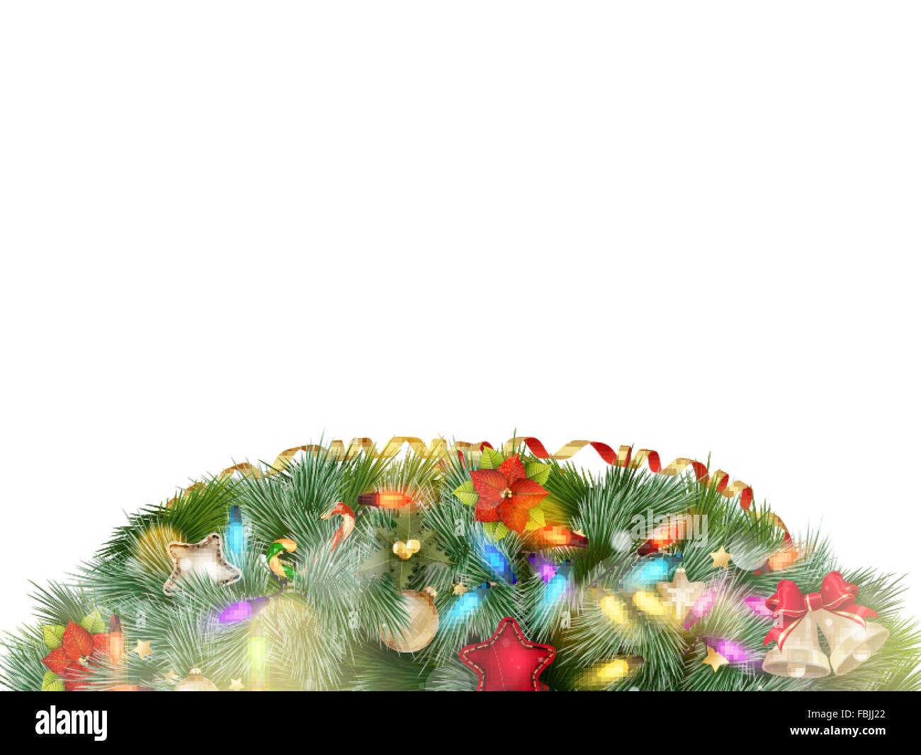 Christmas tree branches border decorations Stock Vector Images - Alamy
