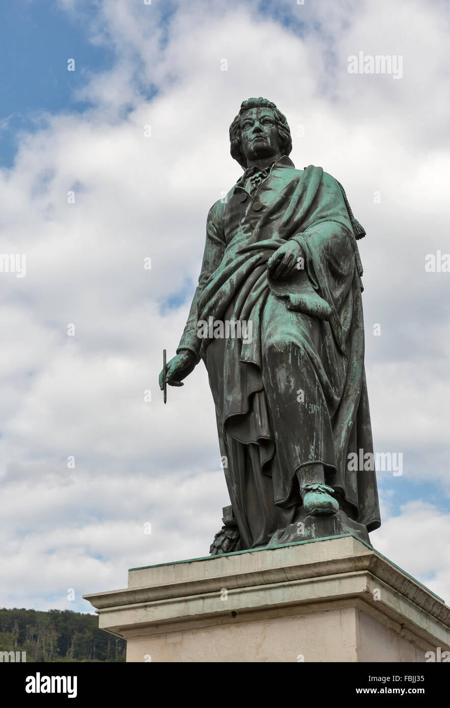 Wolfgang Amadeus Mozart statue on Mozart Square (Mozartplatz) located ...