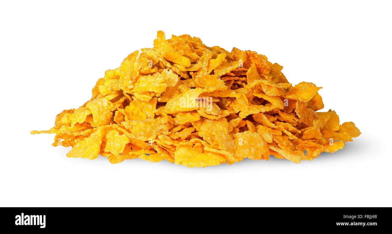 Pile of corn flakes isolated on white background Stock Photo - Alamy
