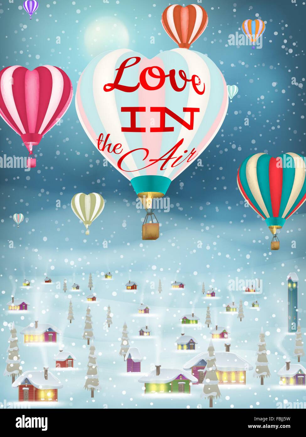 Hot balloon in air over Stock Vector Images - Alamy