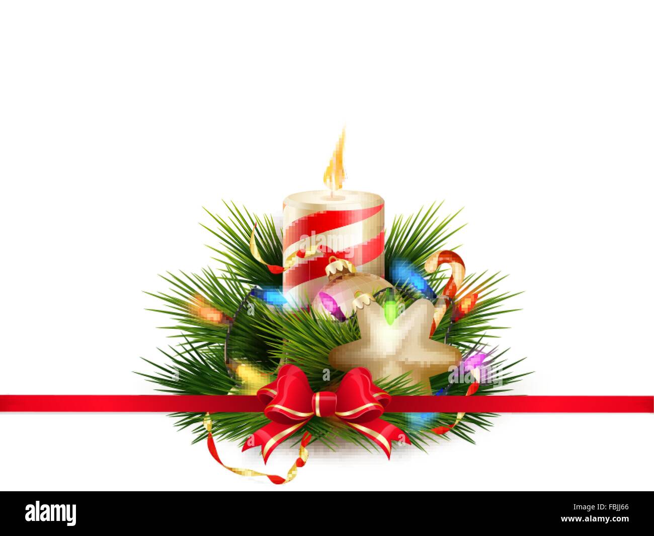 Christmas still life with candle. EPS 10 Stock Vector Image & Art - Alamy