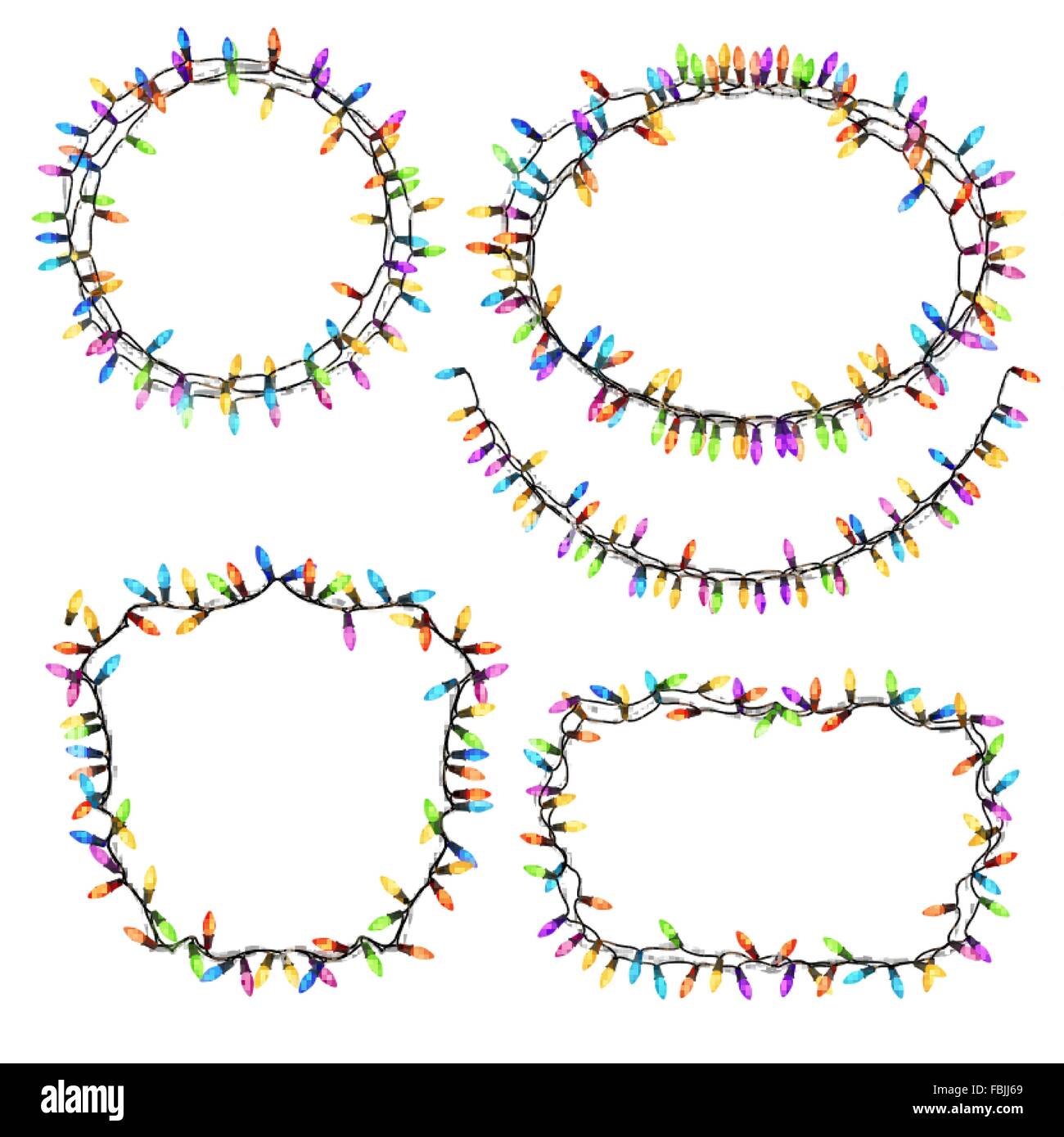 Christmas decoration lights on red Stock Vector Images - Alamy