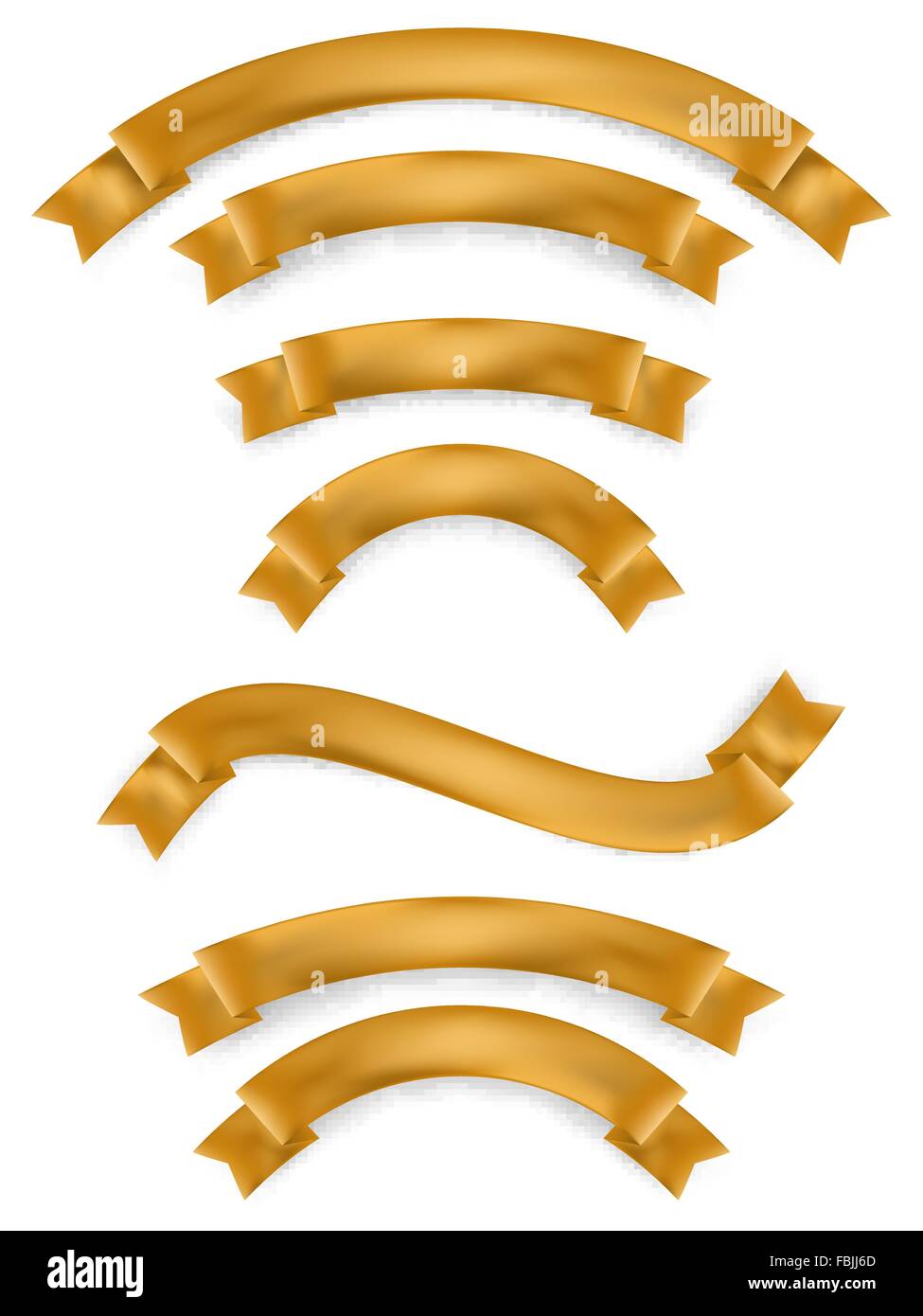 Gold ribbons set decoration hi-res stock photography and images - Alamy